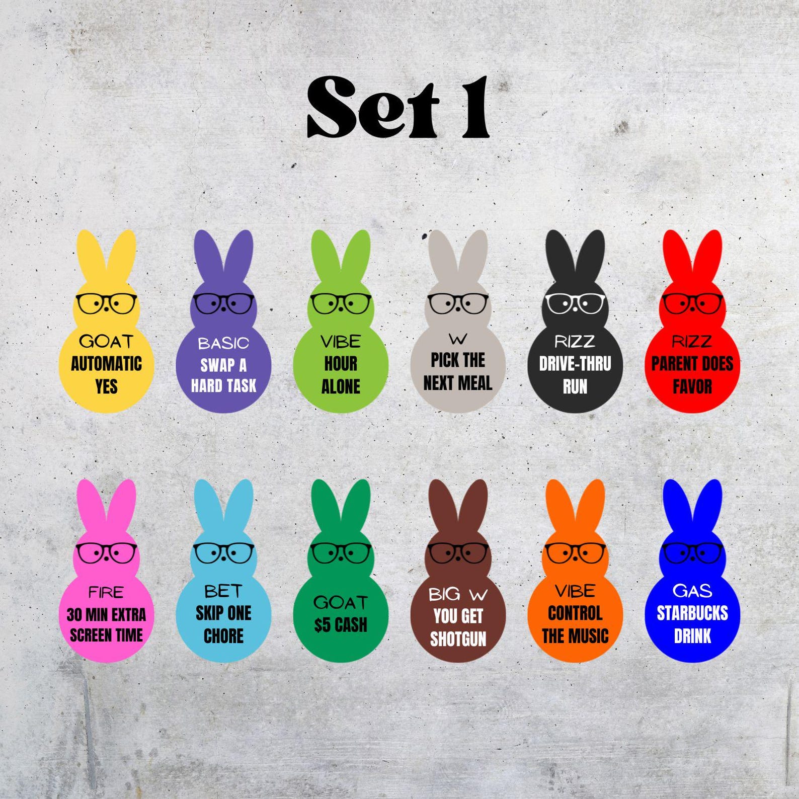 Teen Easter Egg Hunt Reward Tokens | Set of 12 | Easter Basket Filler ...