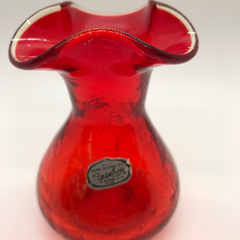 Ruby Red Vase - Etsy