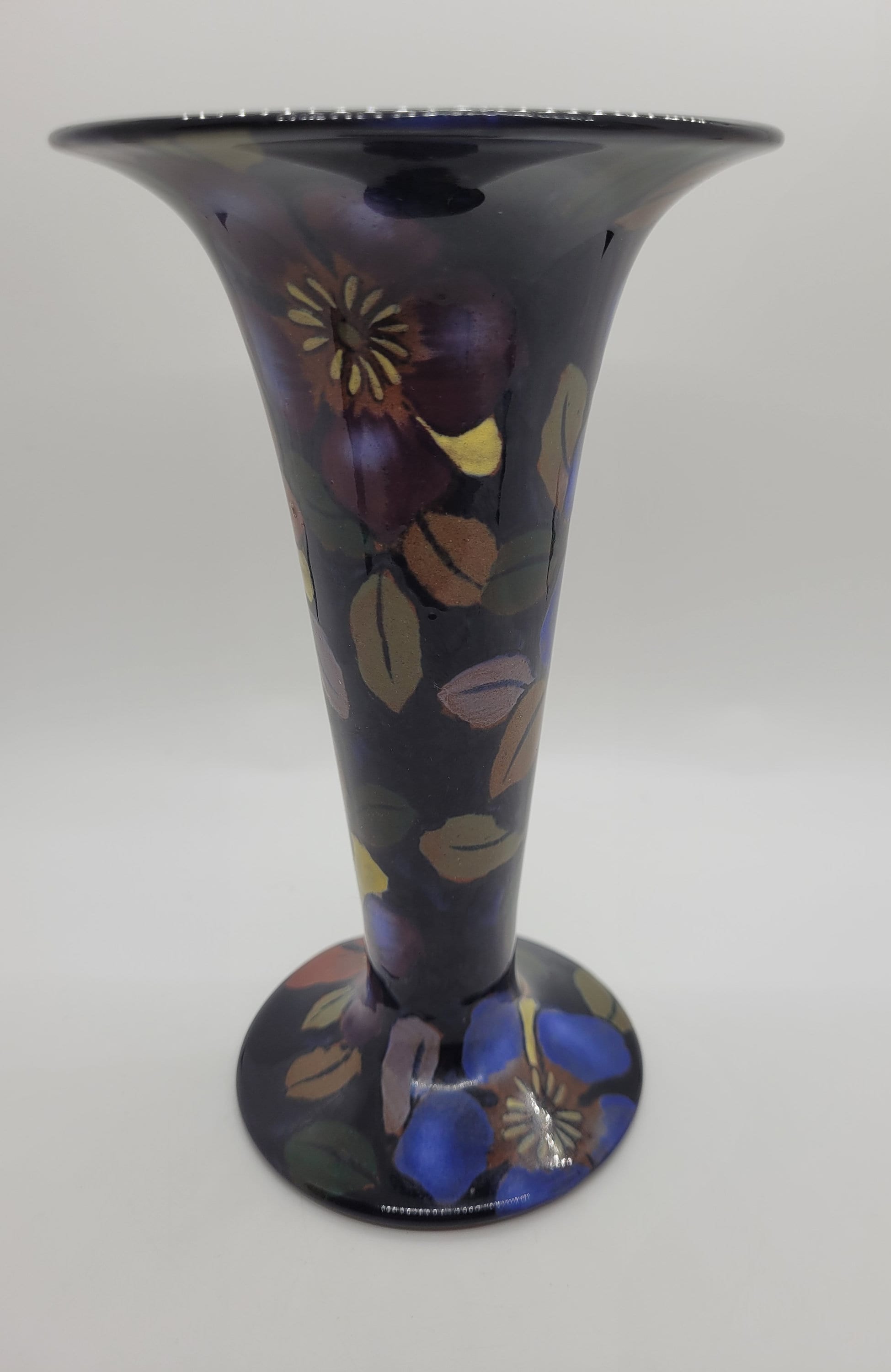 Gorgeous Antique Art Deco Royal Stanley Ware Jacobean Trumpet Vase With ...