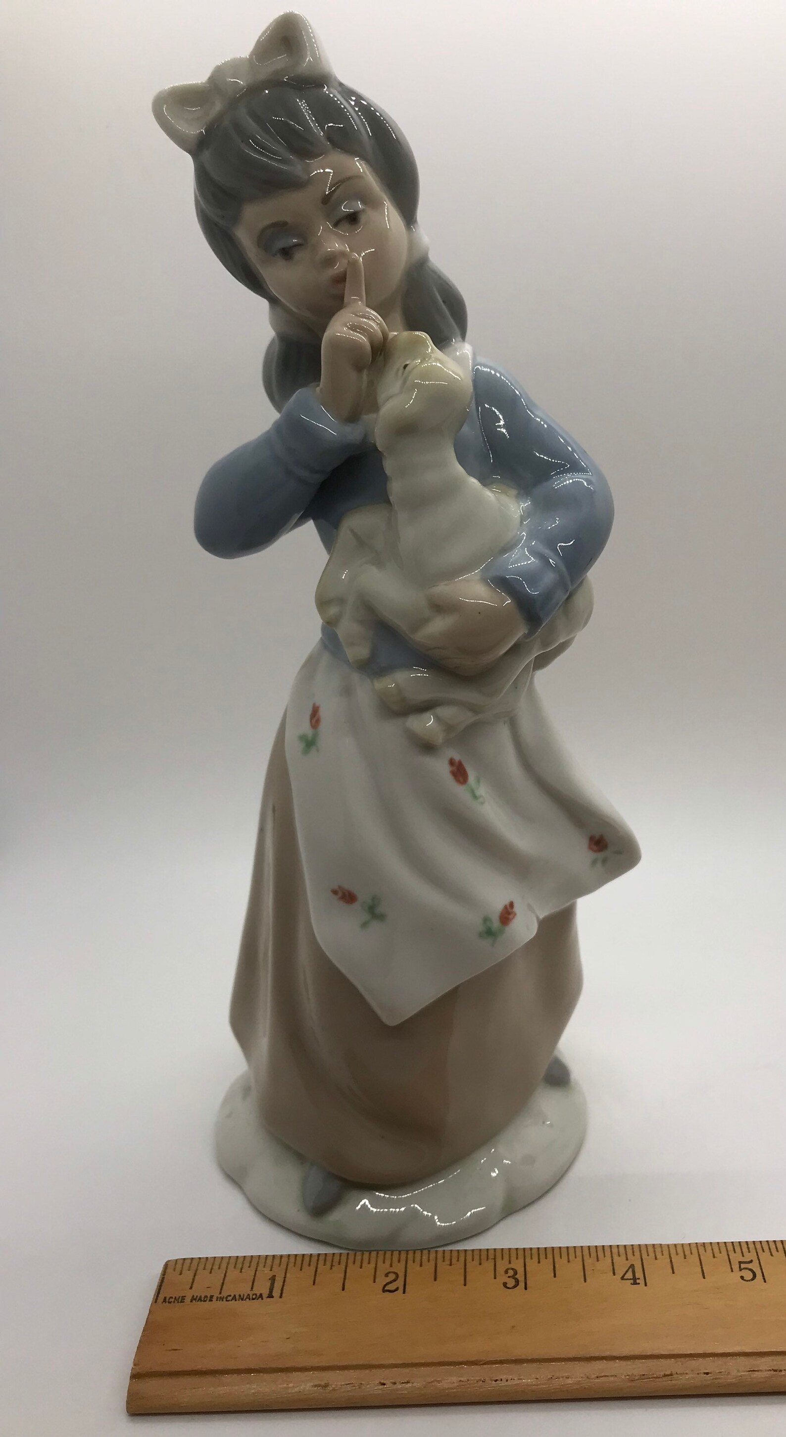 Vintage Tengra Porcelain Figurine 'girl With Lamb' 1970's- Made in ...