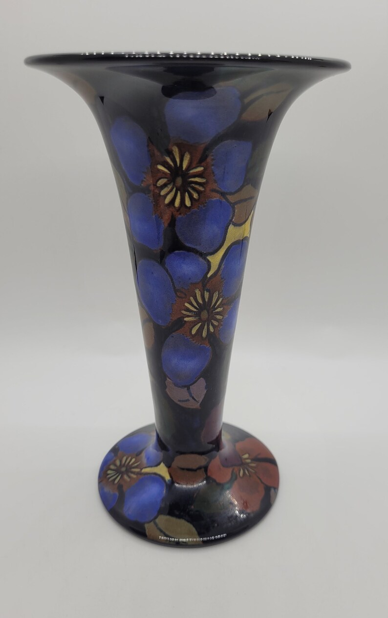 Gorgeous Antique Art Deco Royal Stanley Ware Jacobean Trumpet Vase With ...