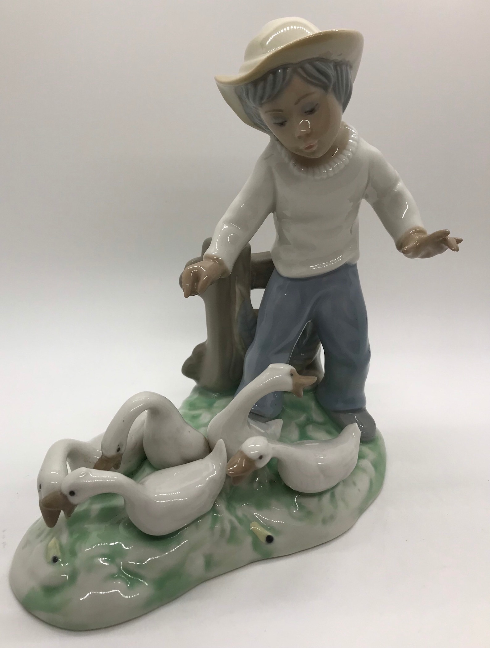 Vintage Tengra Porcelain Figurine 'boy With Geese' 1970's- Made in ...