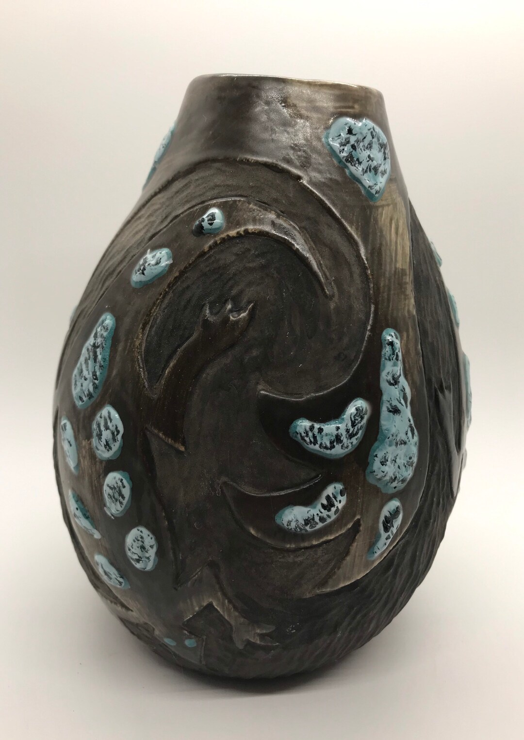 Cool Vintage Artisan Pottery Vase 1978 With Fun Lizard/ Geckos Design ...