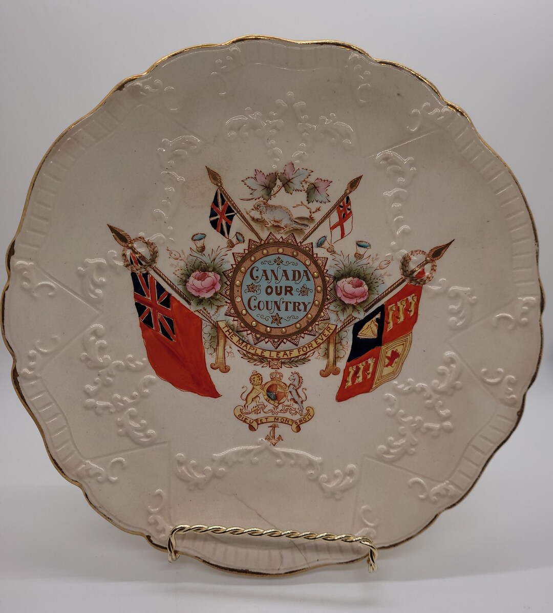 Antique William Lowe Porcelain Plate: 1890s Canada Commemorative - Etsy