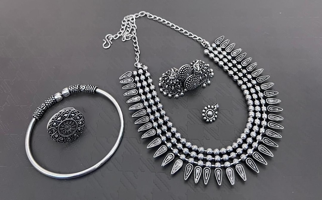 Oxidised Jewellery Combo Set Brass Jewellery Set Indian Jewelery Combo ...