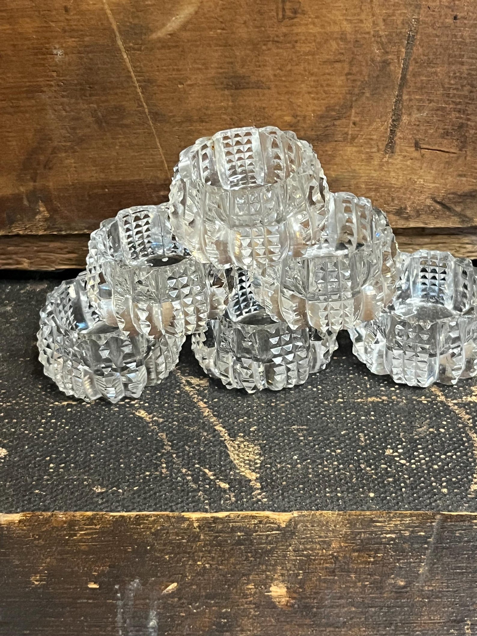 Vintage Cut Crystal Salt Cellars Set of Six - Etsy