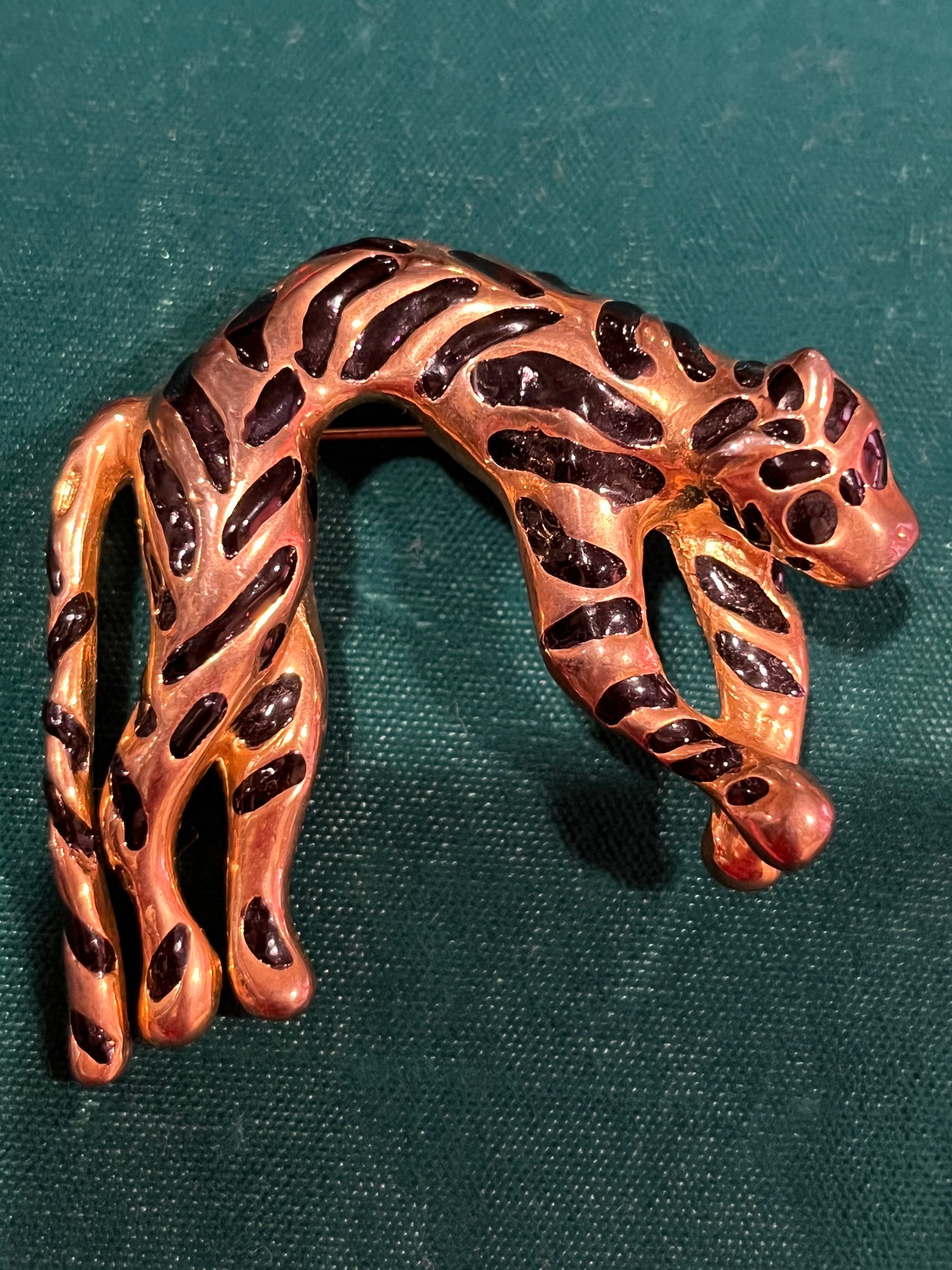 Vintage Tiger Brooch - Etsy