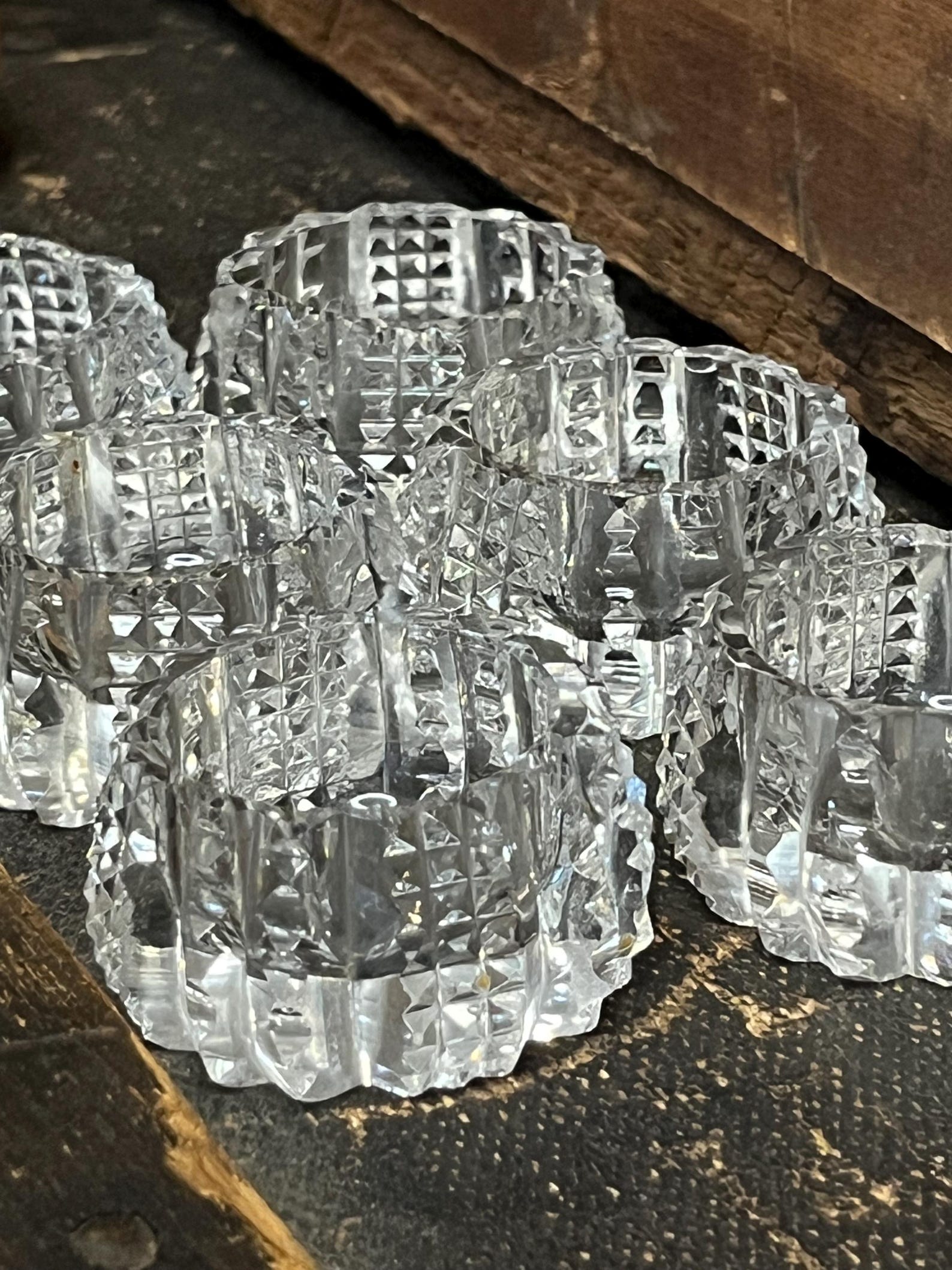 Vintage Cut Crystal Salt Cellars Set of Six - Etsy