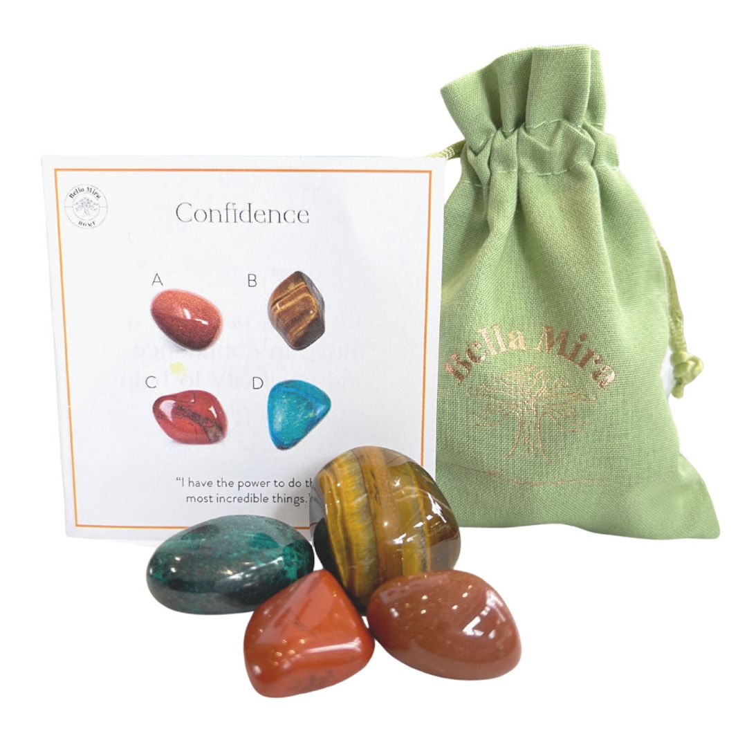 Crystal Gift Pack for Confidence - Chrysocolla Goldstone Red Jasper ...