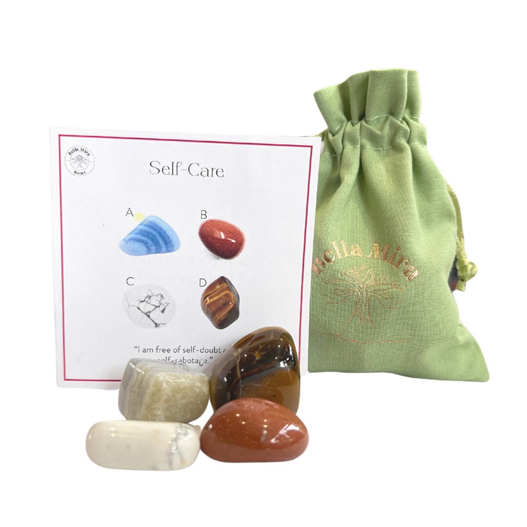 Self Care Crystal Gift Pack – Agate, Goldstone, Howlite, Tiger Eye - Etsy
