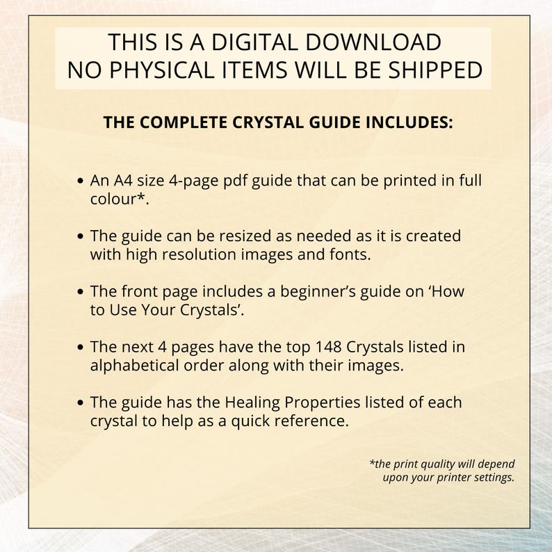 148 Crystals Healing Digital Guide | Printable Guide | Wellness Meaning | Crystal Cheat Sheet ...