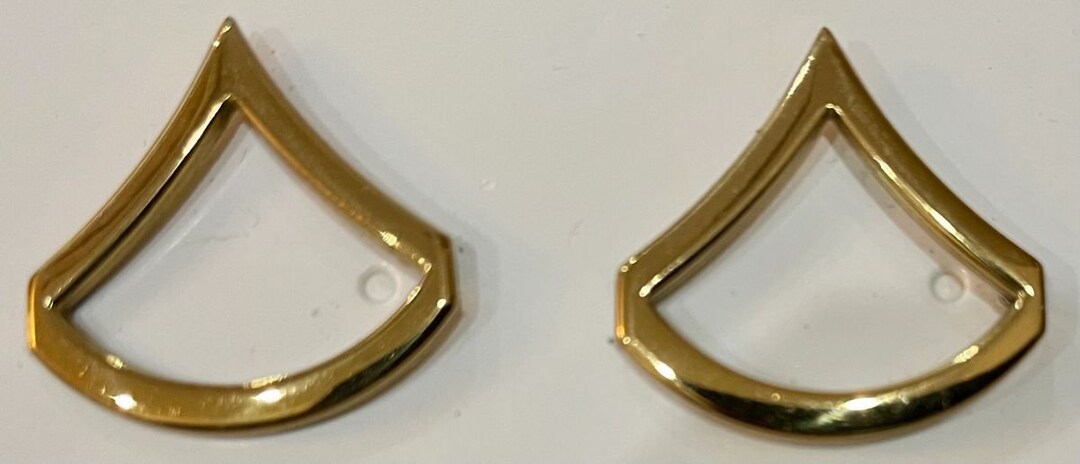 US Army Private First Class Gilt Collar Chevrons Set Hallmarked - Etsy