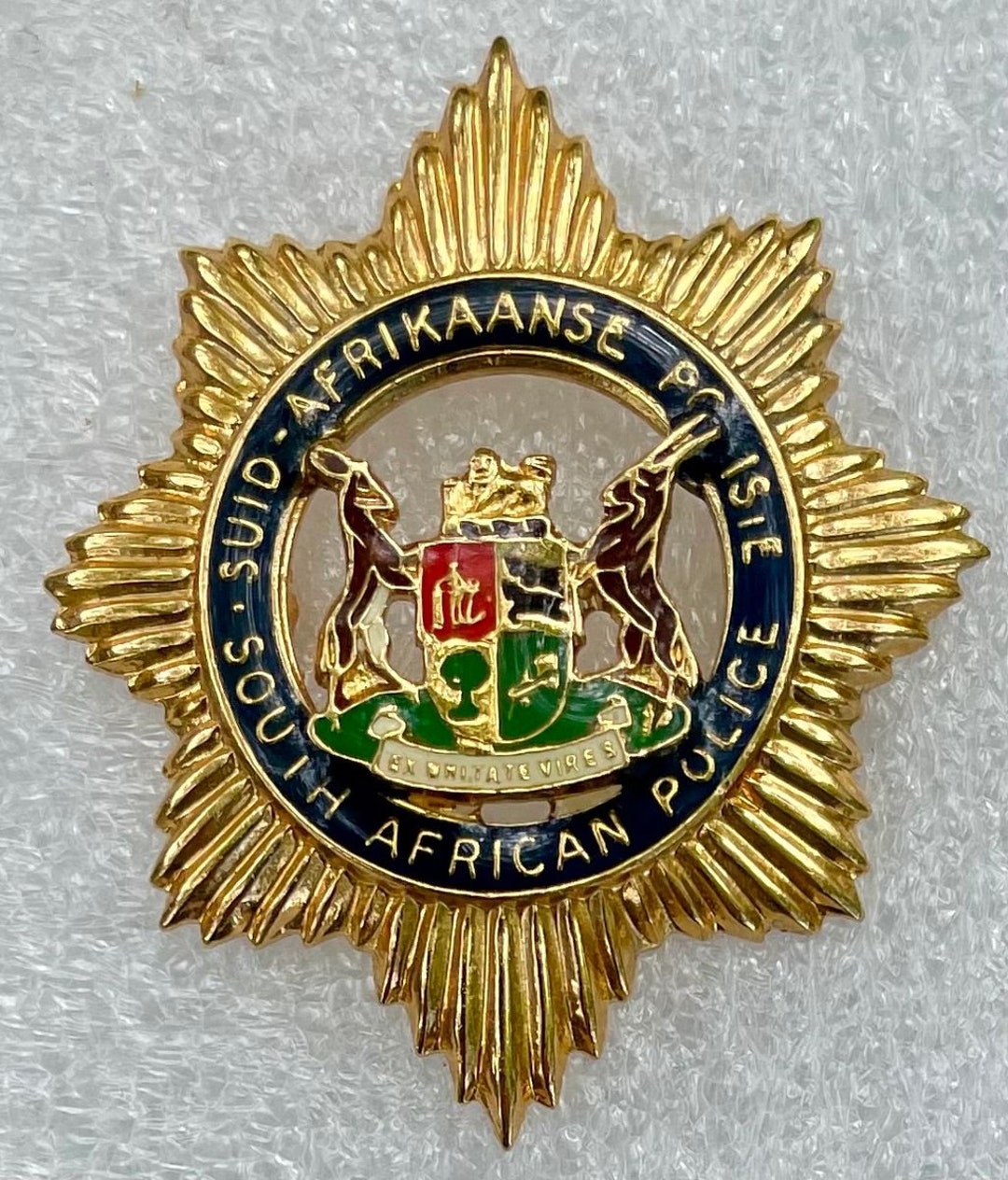 South African Police Officer's Cap Badge Gilt and Enamel - Etsy