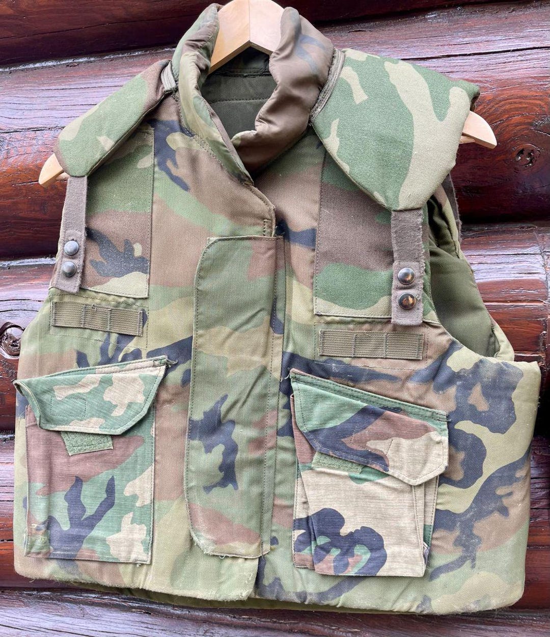US Army PASGT M81 Woodland Camo Fragmentation Vest Size Medium 3 - Etsy