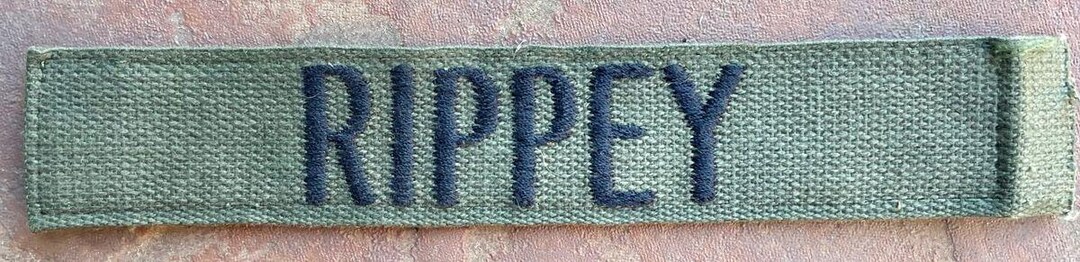 Vintage US Army Name Tape OD rippey - Etsy