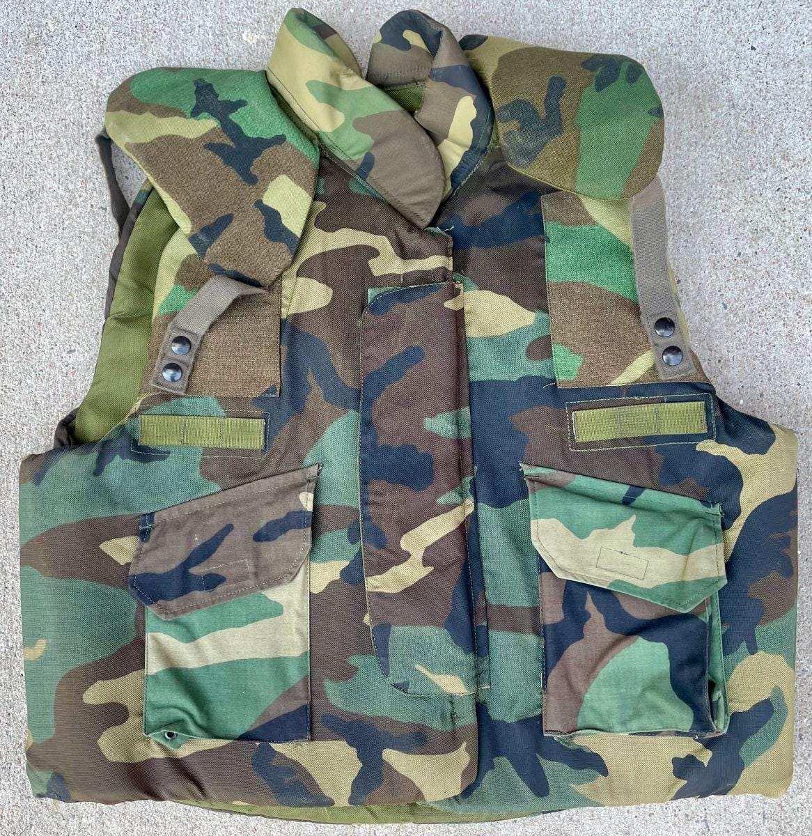 US Army PASGT M81 Woodland Camo Fragmentation Vest Size Large 6 - Etsy