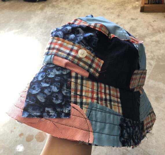 Unisex Patchwork Bucket Hat large - Etsy
