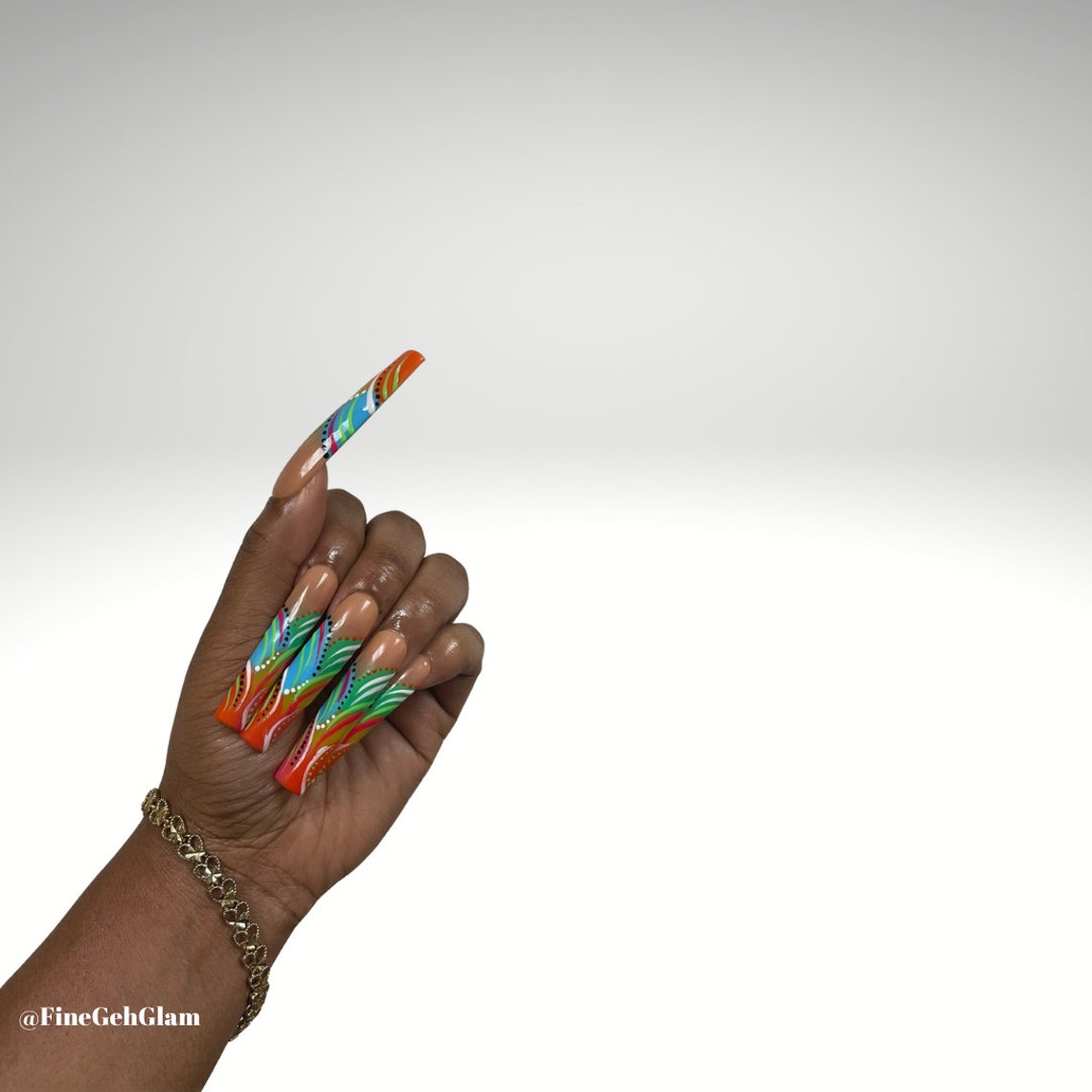 The OG 90's Set - Neon | Neon Nails | 90's Nails | Custom Press-ons - Etsy