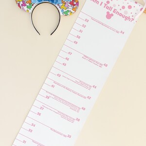 Pink Ride Height Growth Chart Disneyland OR Disneyworld - Etsy