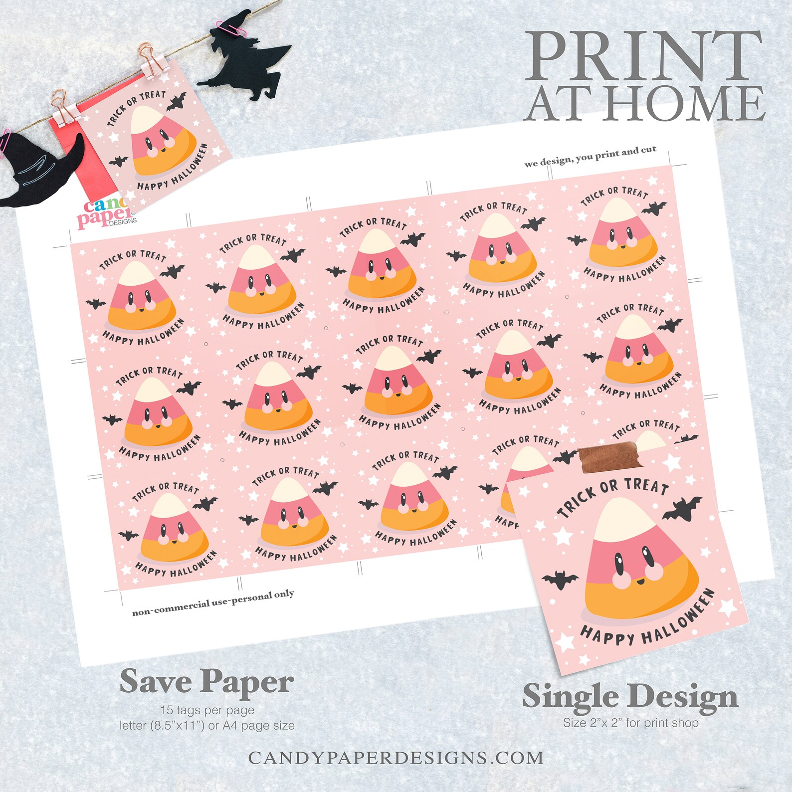 Candy Corn Halloween Gift Tags, Trick or Treat (digital Download) - Etsy