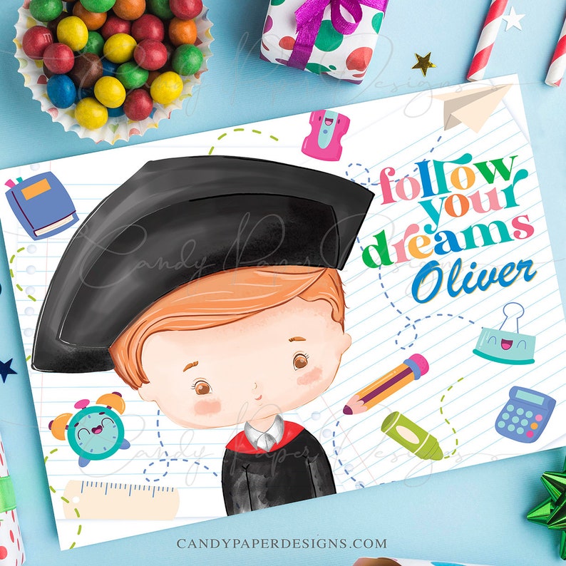 Graduation Edible Cake Toppers, Custom Kids Graduation Edible Cake ...