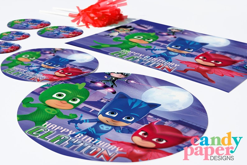 PJ Mask Edible Cake Topper Edible Topper Edible Image Image - Etsy