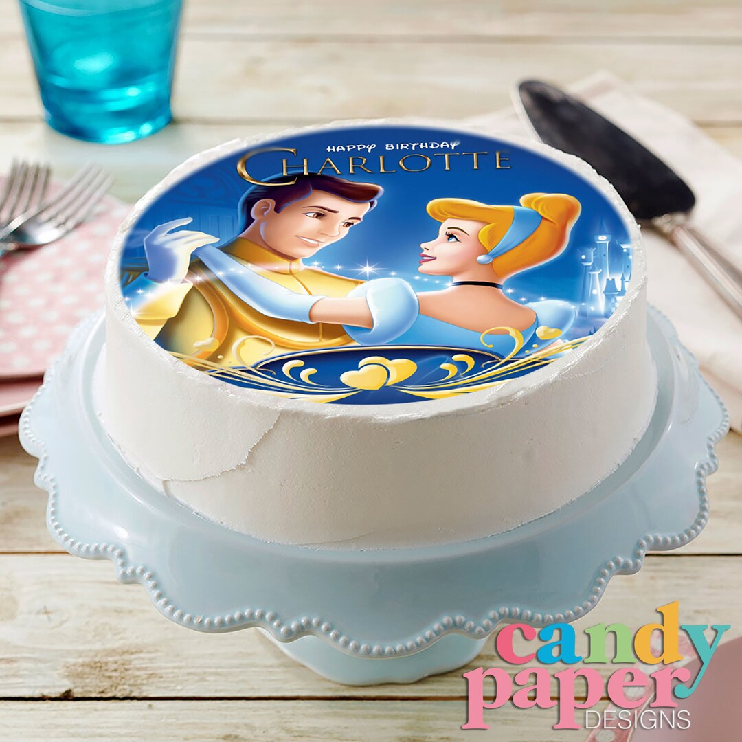 Cinderella Edible Cake Topper Princess Edible Topper Edible - Etsy