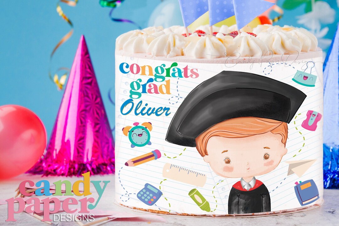Graduation Edible Cake Toppers, Custom Kids Graduation Edible Cake ...