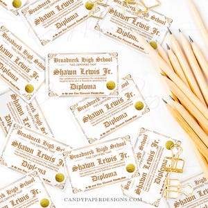 21 Custom Graduation Diplomas Edible Cupcake or Dessert Toppers, High ...