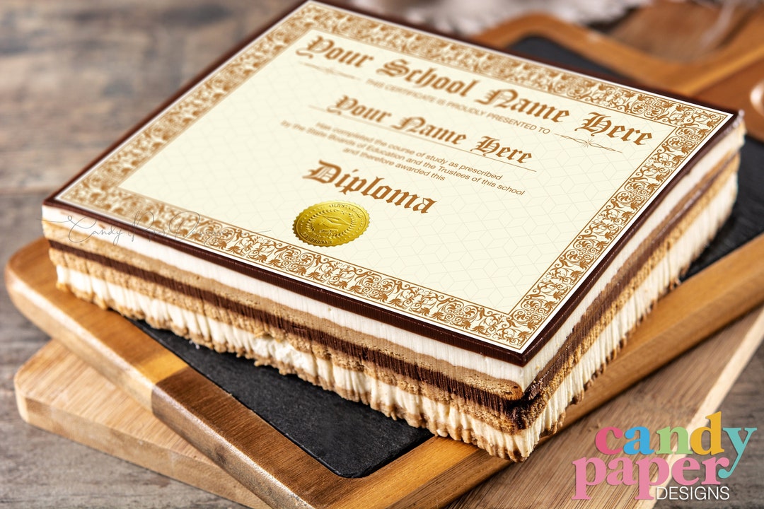 Custom 2023 Diploma Edible Cake Topper, High School or College ...