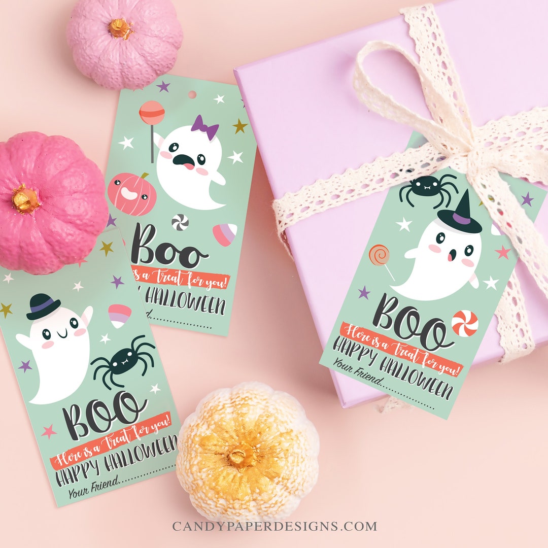 Halloween Favor Tags, Digital Download Printable Ghost Gift Tags, Boo ...