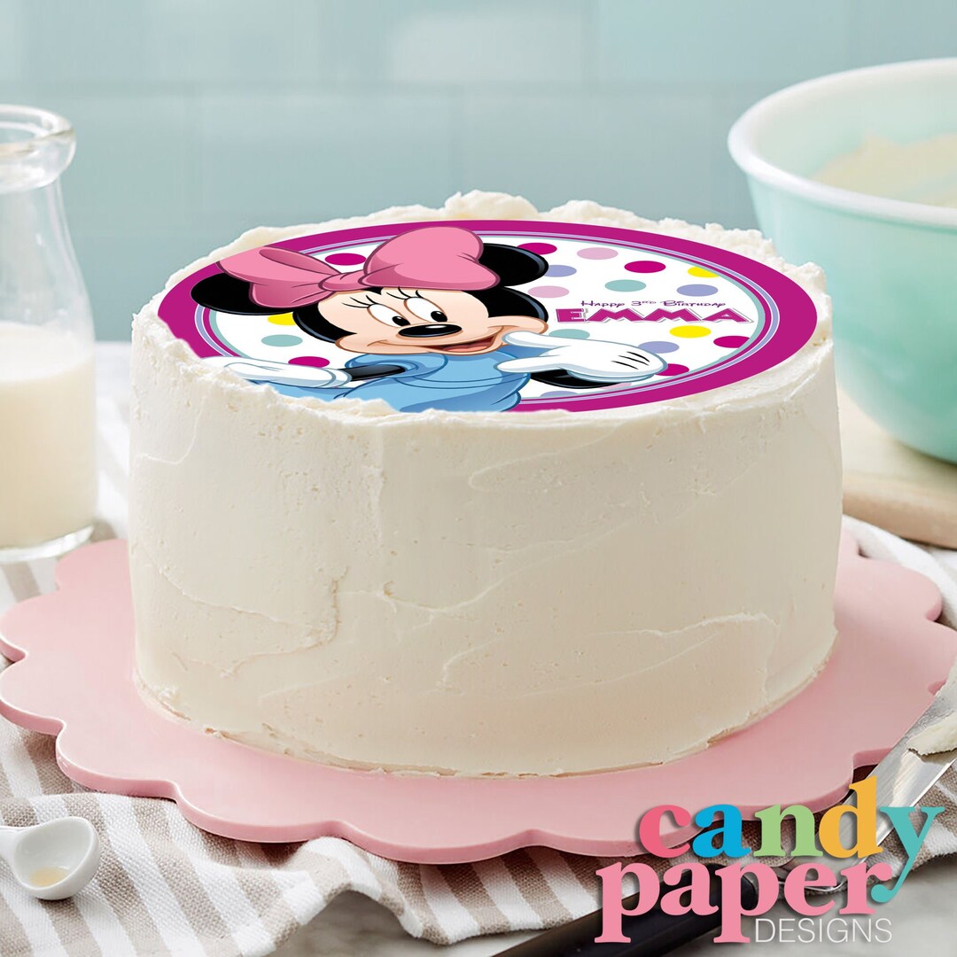 Minnie Mouse Edible Cake Topper, Edible Topper, Edible Image, Image ...