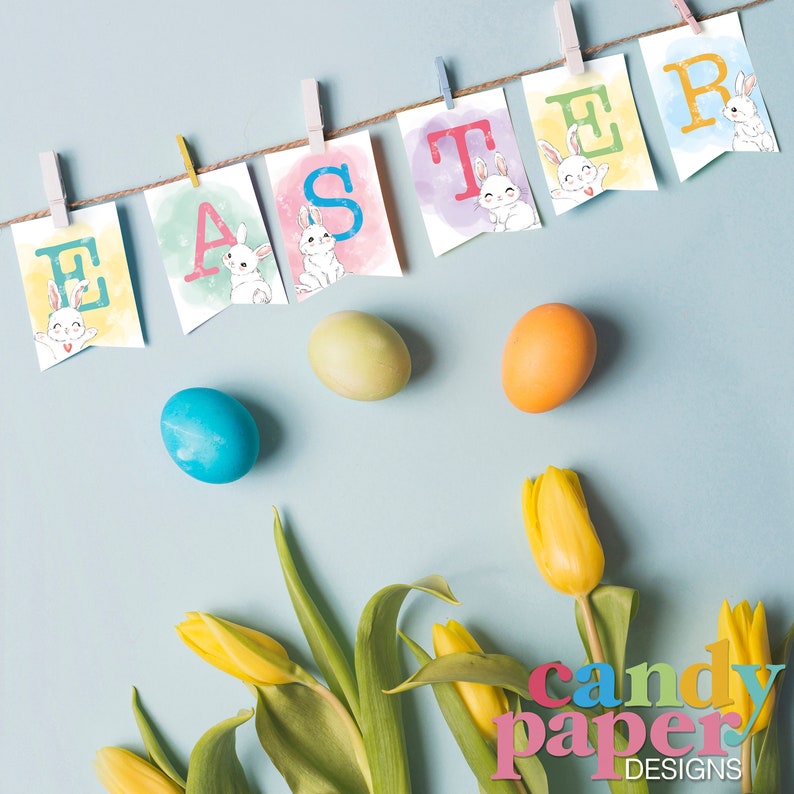 Printable Easter Bunny Banner (digital Download) - Etsy