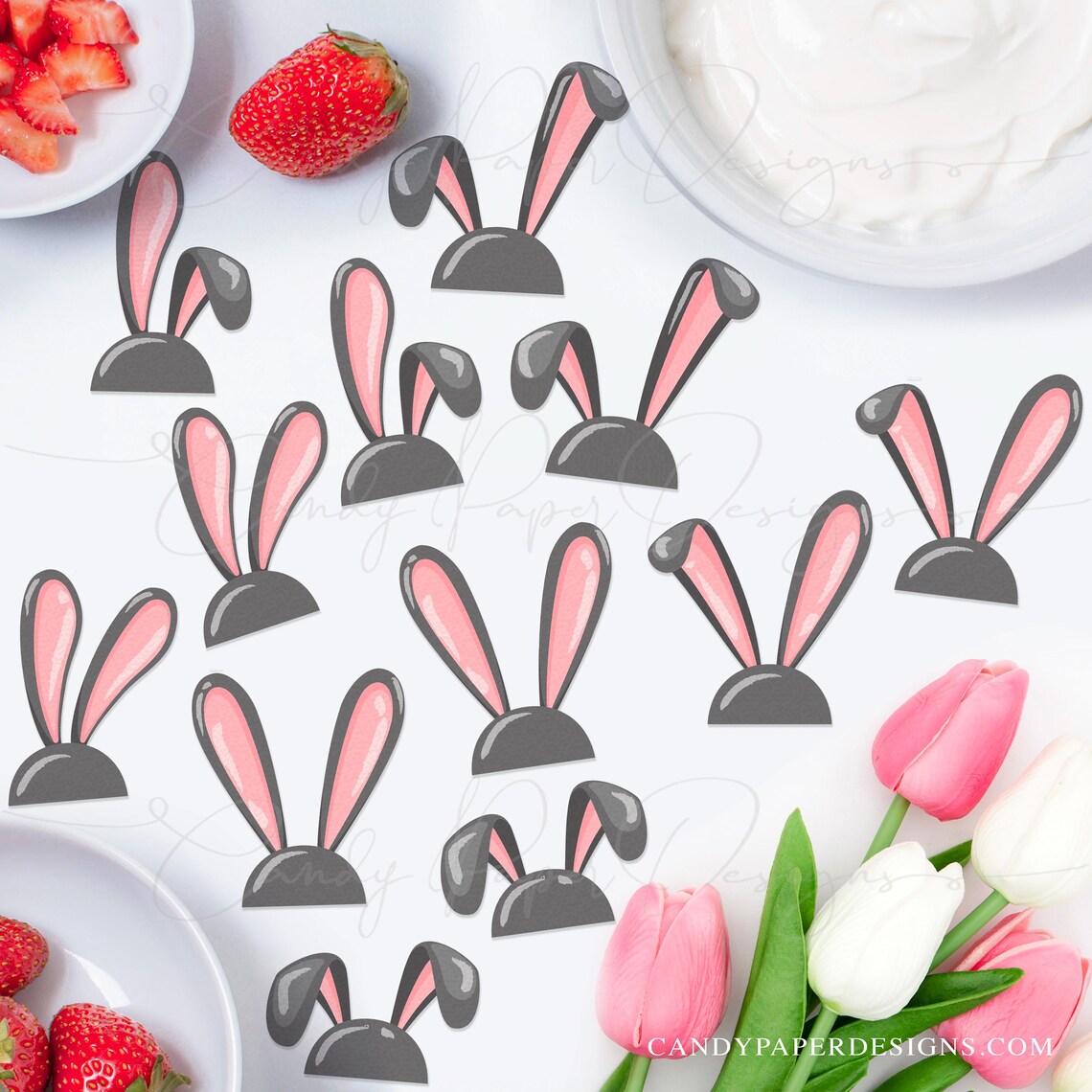 Edible Bunny Ears Cupcake Toppers, Easter Decorations (12 Pack) - Etsy