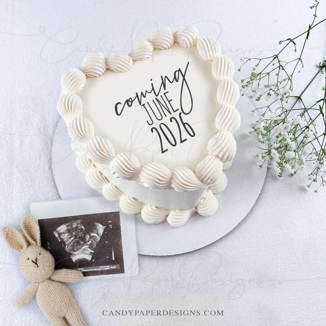Edible 'coming Soon' Cake Topper, Baby Shower, Gender Reveal - Etsy