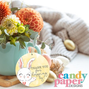 Printable Easter Gift Tags, Thank You Tag for Hopping By, Digital ...