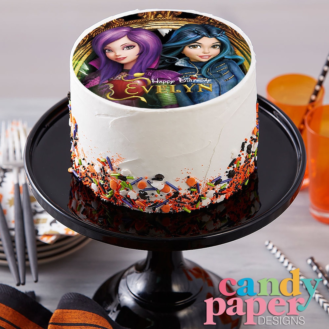 Descendants Mal and Evie Edible Topper, Descendants Edible Cake Topper ...