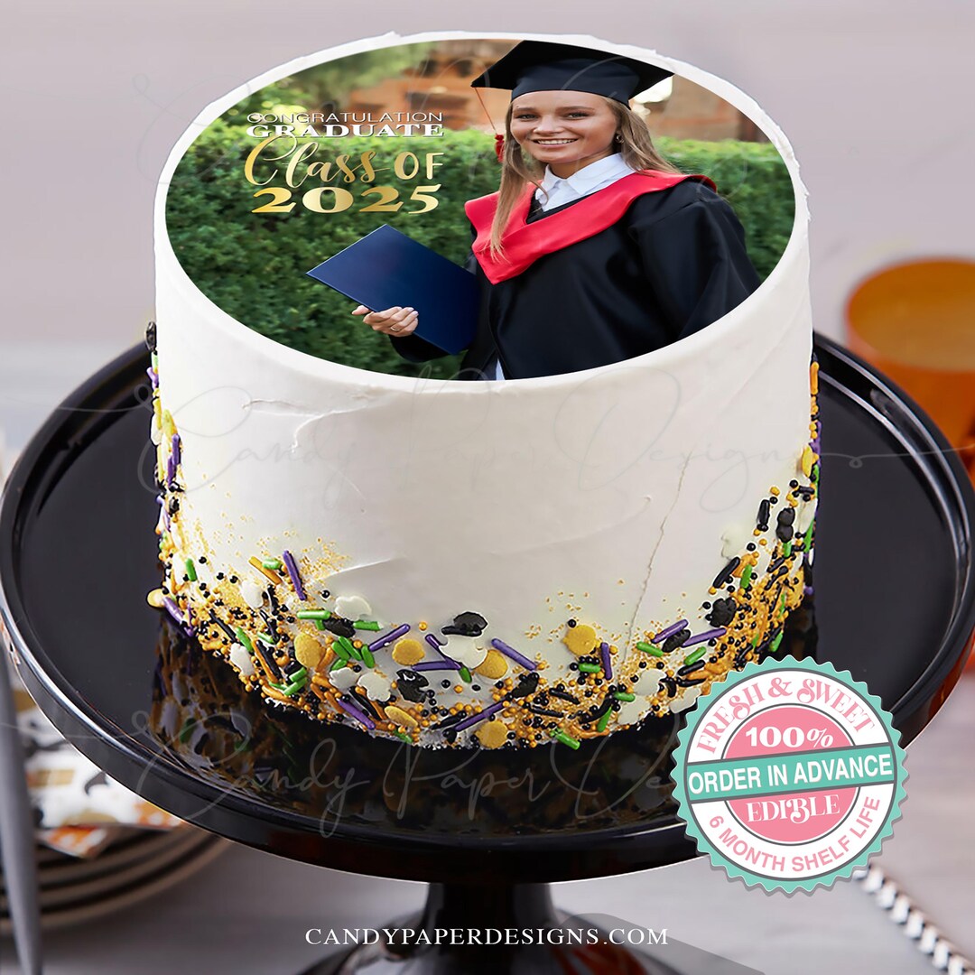 Custom Graduation Edible Topper, Custom Edible Photo Cake Pictures on ...