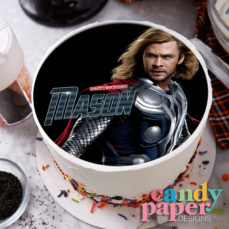 The Avengers Edible Cake Topper Thor Edible Cake Topper - Etsy