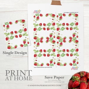 Digital Download Printable Strawberry Food Labels, Printable Food ...