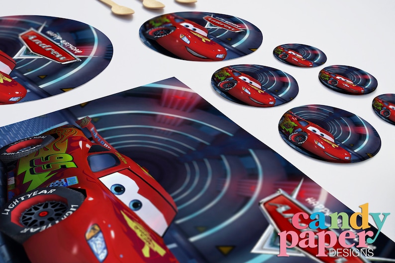 Cars Lightning Mcqueen Edible Topper Mcqueen Edible Cake - Etsy