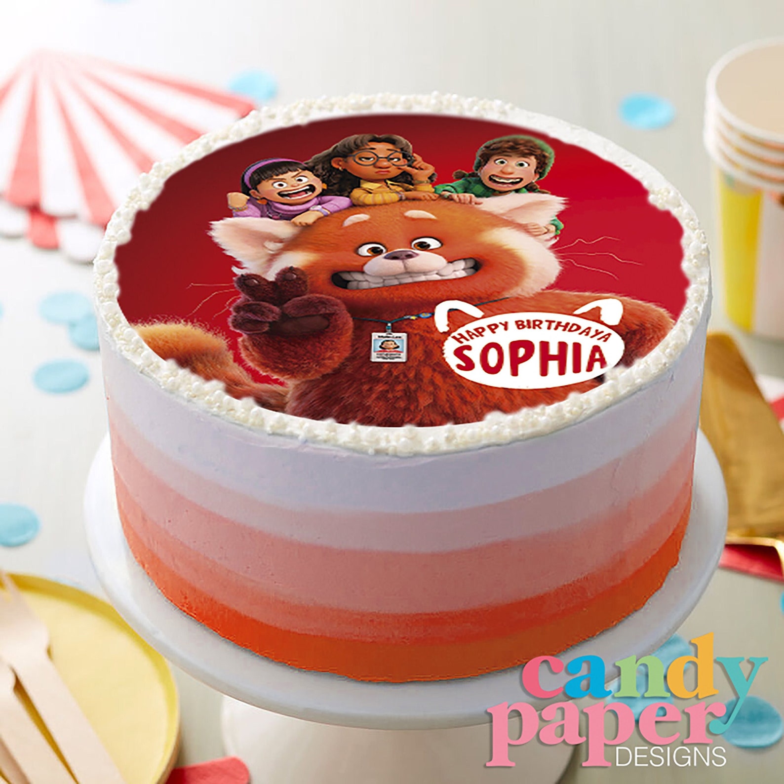 Turning Red Edible Cake Topper, Turning Red Edible Topper, Edible Image ...