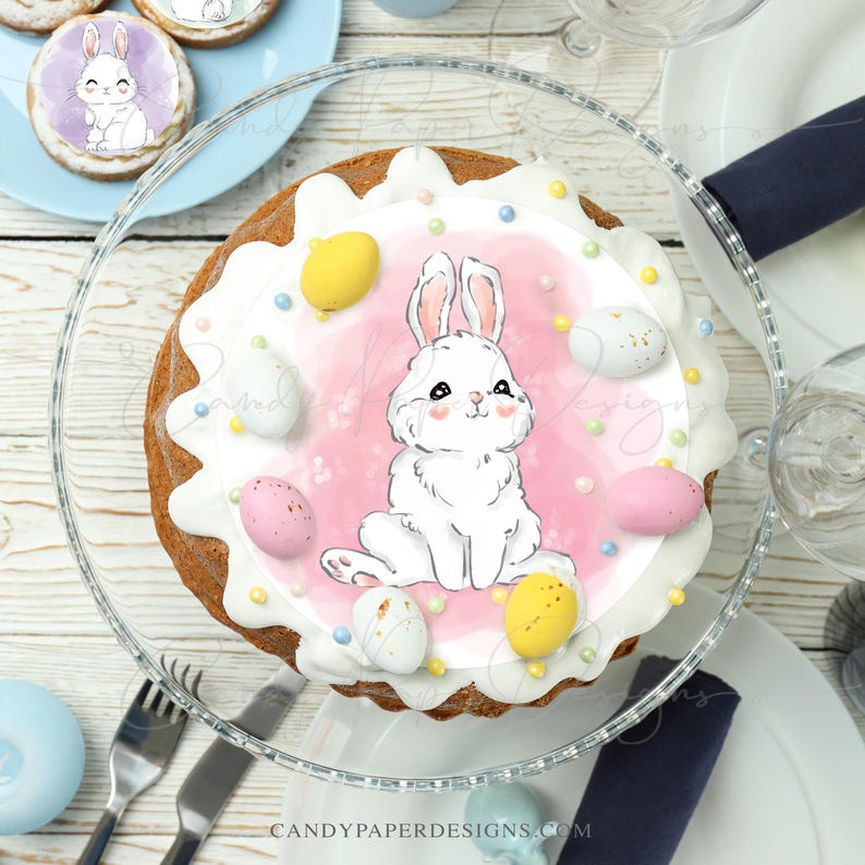 Easter Bunny Edible Cake Topper, Spring Party Decoration - Etsy