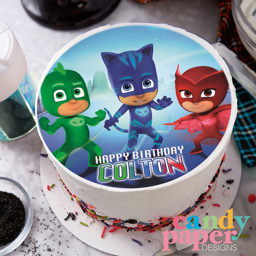 PJ Mask Edible Topper, Edible Cake Topper, Edible Image, Image Edible ...