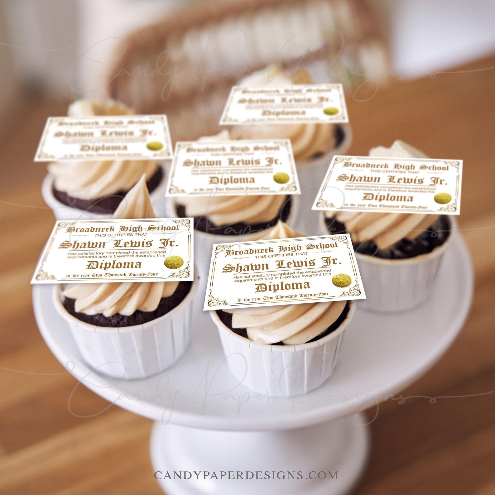 21 Custom Graduation Diplomas Edible Cupcake or Dessert Toppers, High ...