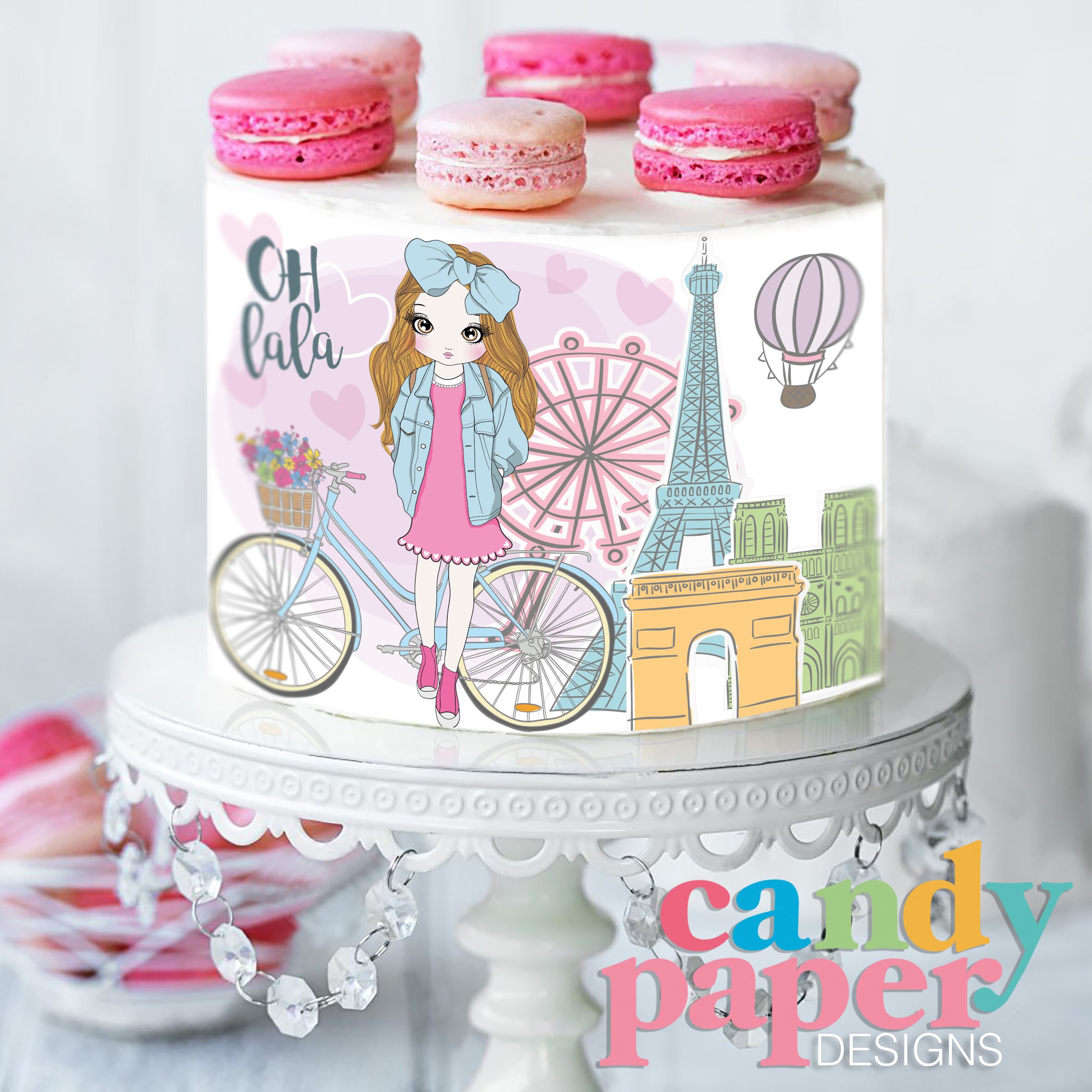 Paris Edible Cake Topper, Custom Image Cake Wrap - Etsy