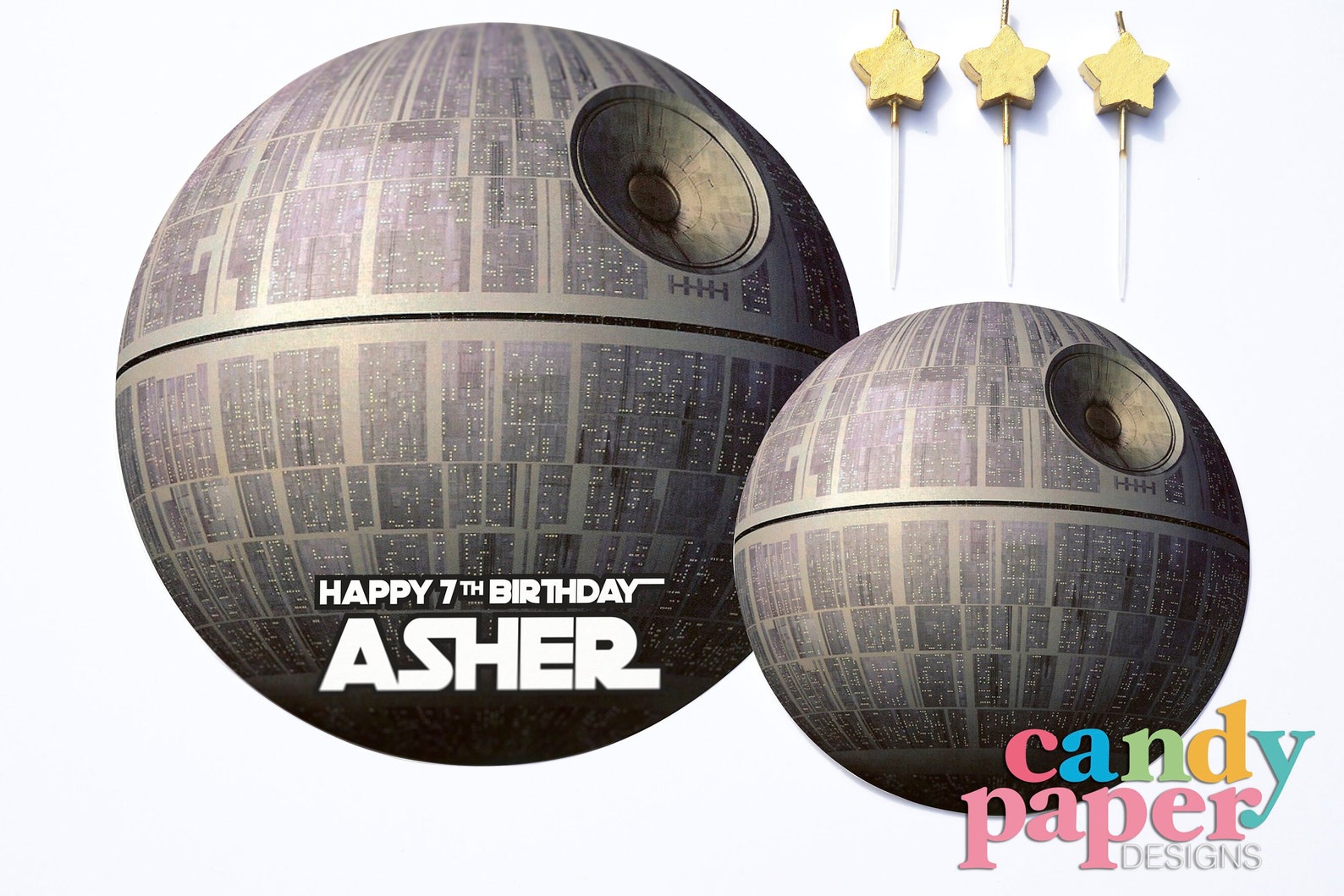 Death Star Edible Cake Topper, Star Wars Edible Cake Topper, Edible ...