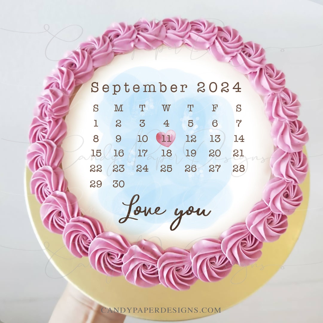 2024 Calendar Edible Cake Topper, 2024 Calendar, Personalized Edible ...