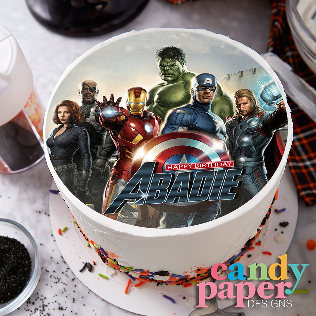 The Avengers Edible Cake Topper, Edible Cake Topper, Edible Image ...