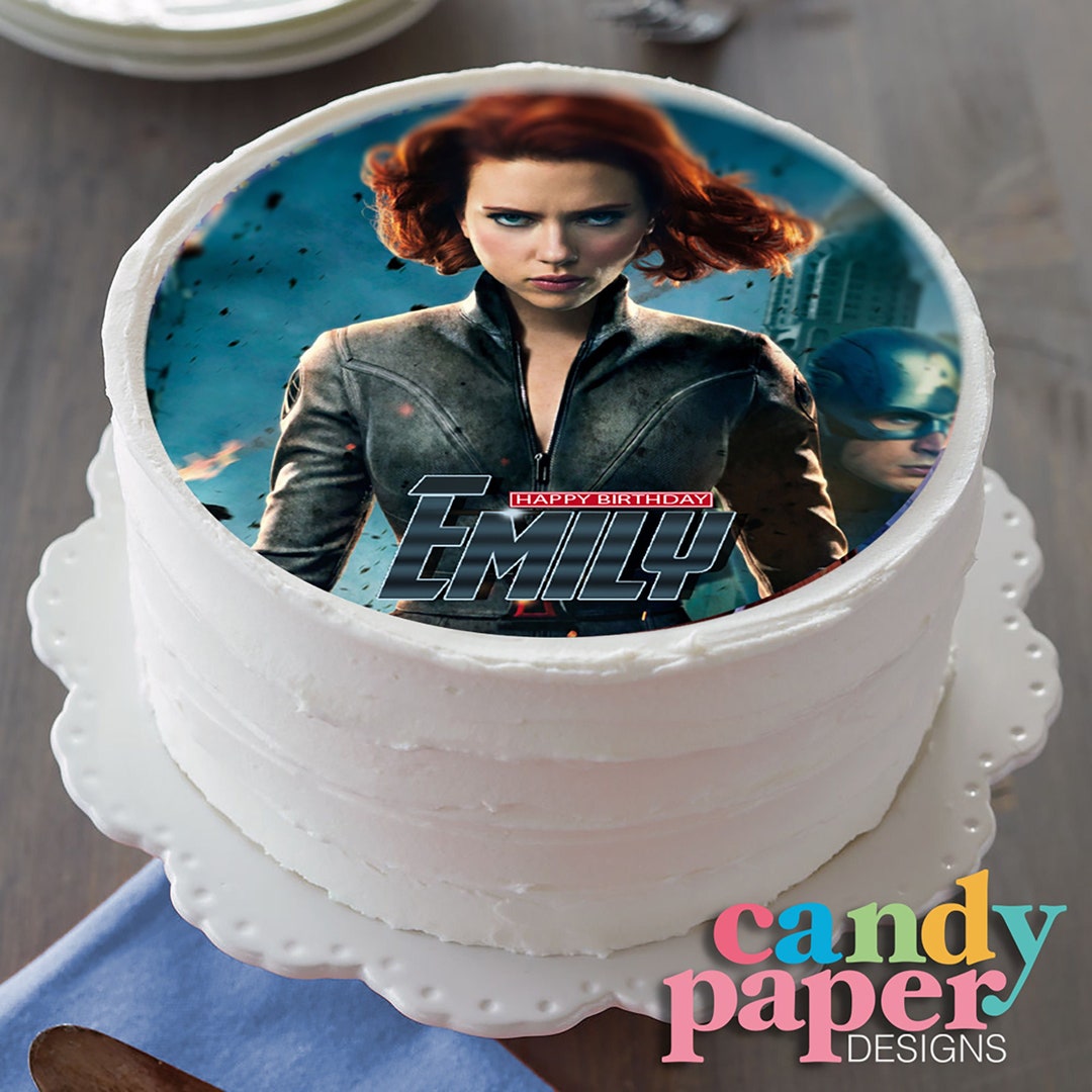 The Avengers Edible Cake Topper, Black Widow Edible Cake Topper, Edible ...